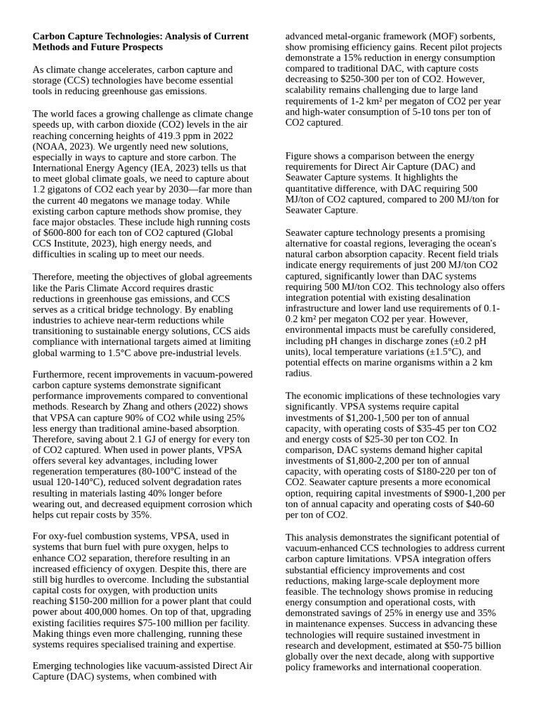 Complete Carbon Capture Report | PDF | Carbon Capture And Storage ...