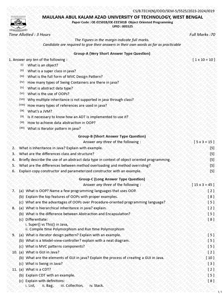 Makaut 2023 Ee Questions. | PDF | Electric Motor | Feedback