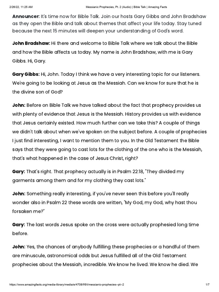 10 Messianic Prophecies, Pt. 2 | PDF | Jesus | Messiah