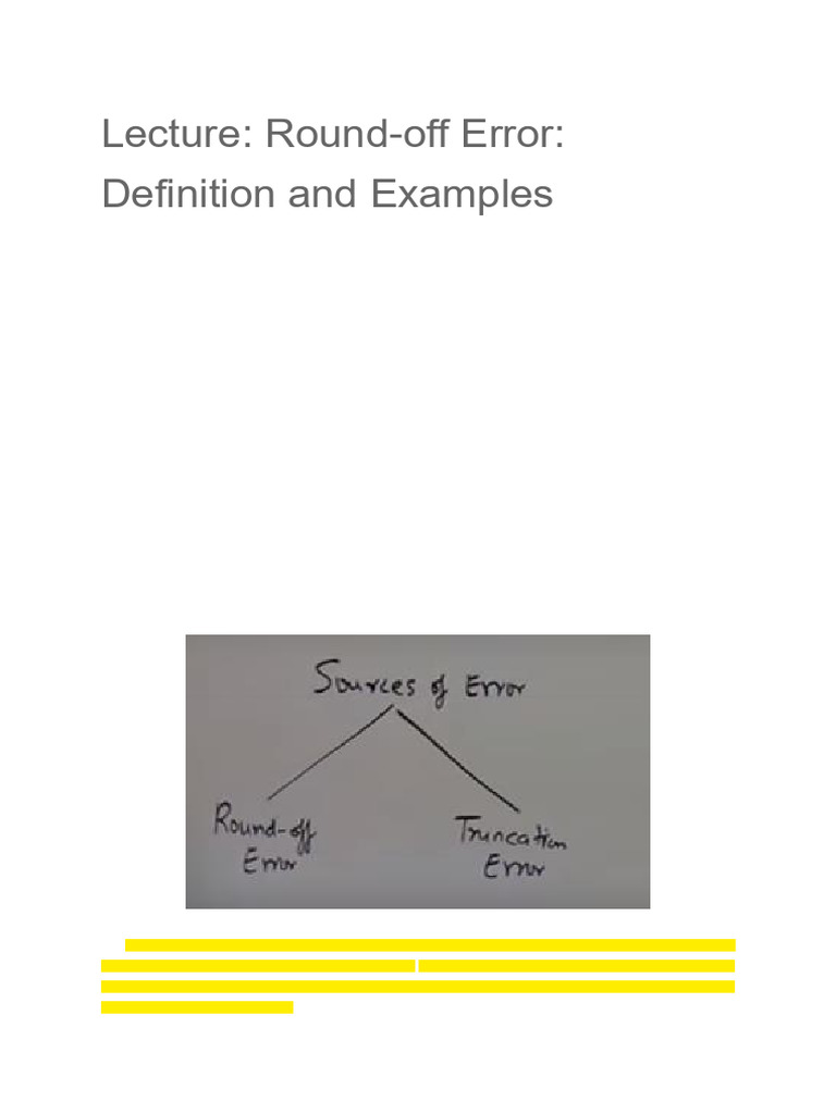 Round Off & Truncation Error GOOD GOOD | PDF | Numbers | Numerical Analysis
