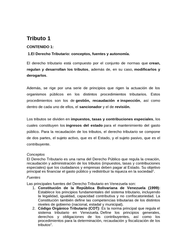 tributo 1 y 2 | PDF | Impuestos | Impuesto al valor agregado