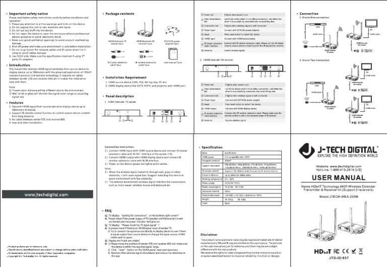 Jtech Wex 5d User Manual | PDF