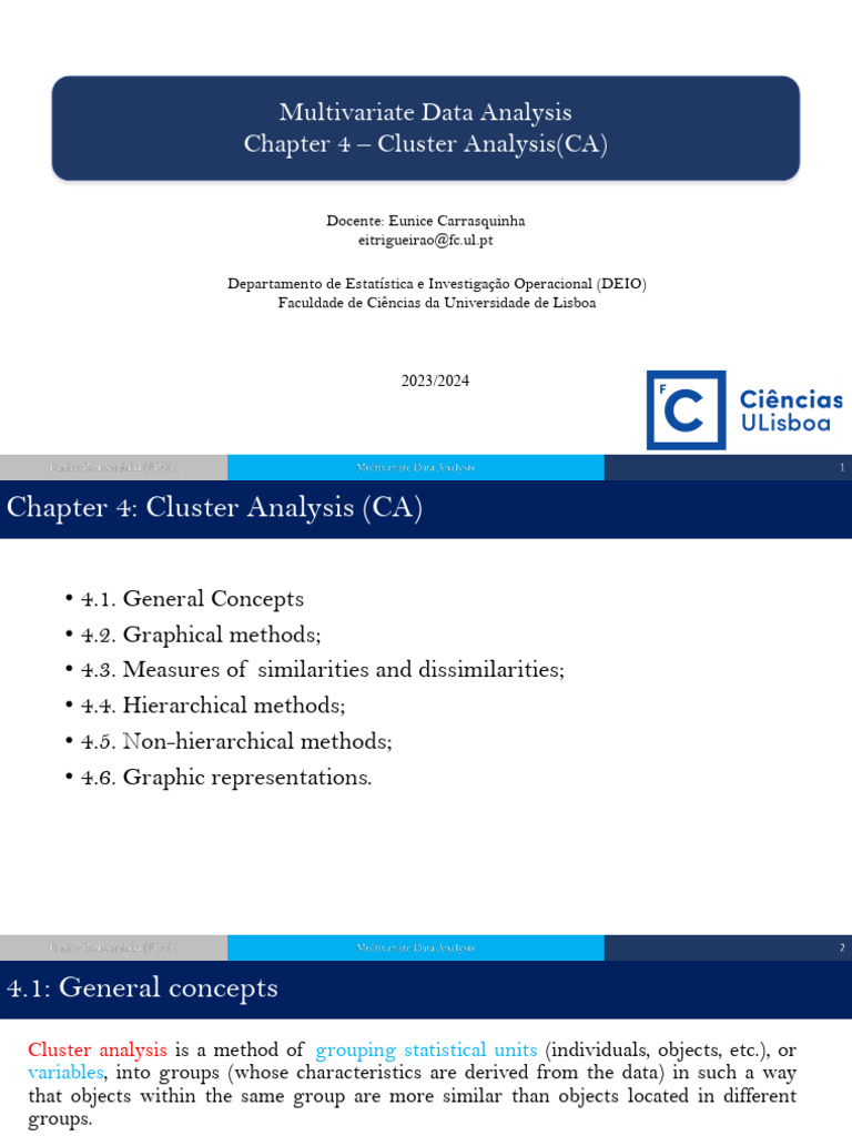 Chapter4 CA | PDF | Cluster Analysis | Statistical Analysis