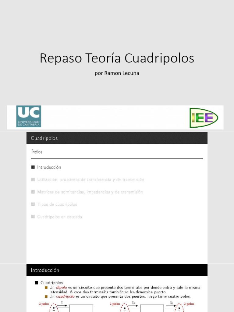 2.2. - Repaso Teoría Cuadripolos | PDF