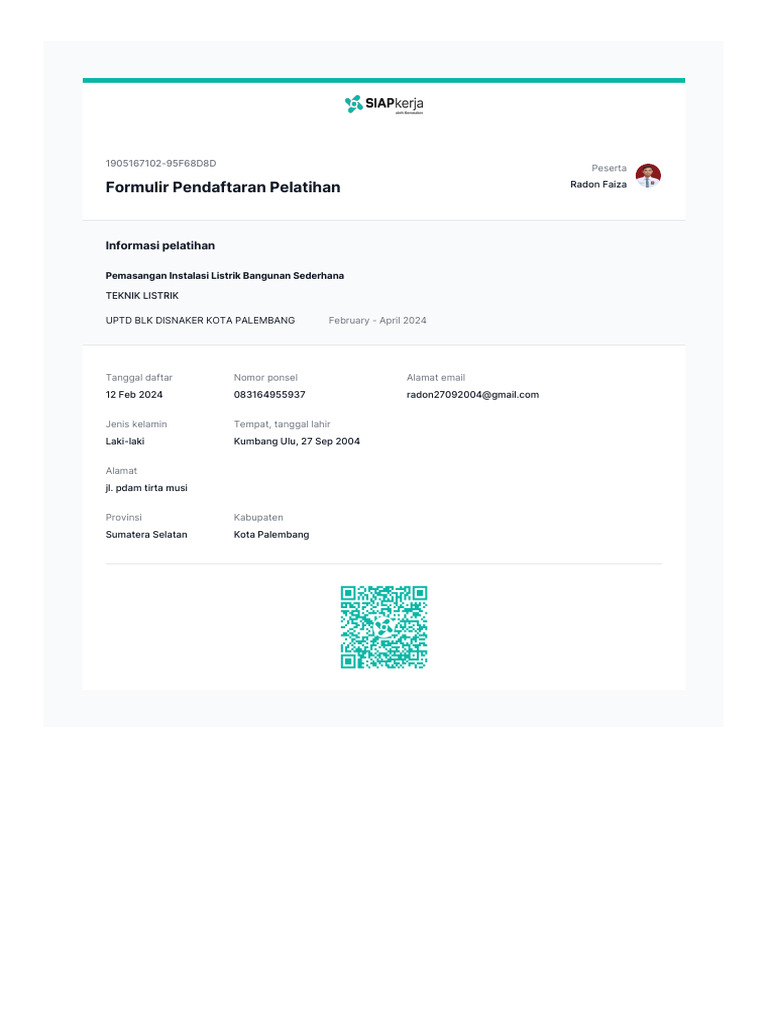 Training Registration Form | PDF