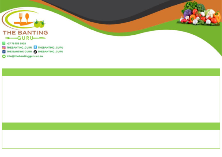 Banting Grocery List To Buy | PDF