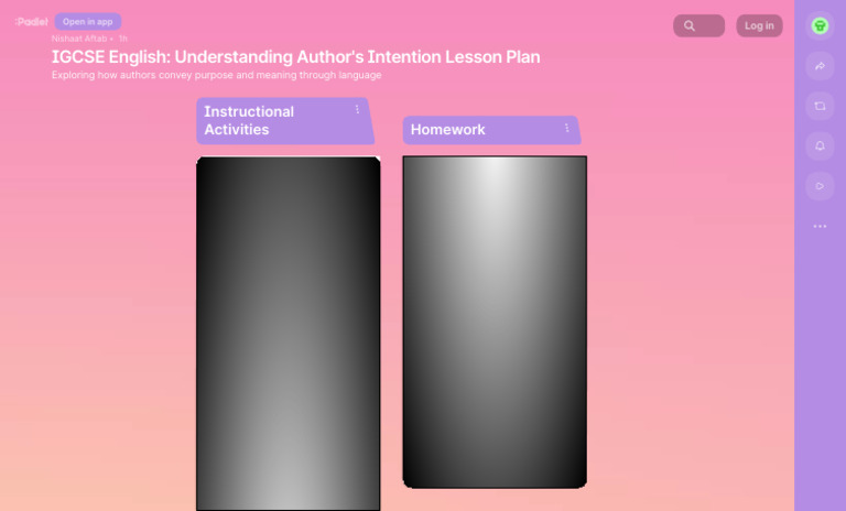 IGCSE English Understanding Author's Intention Lesson Plan | PDF