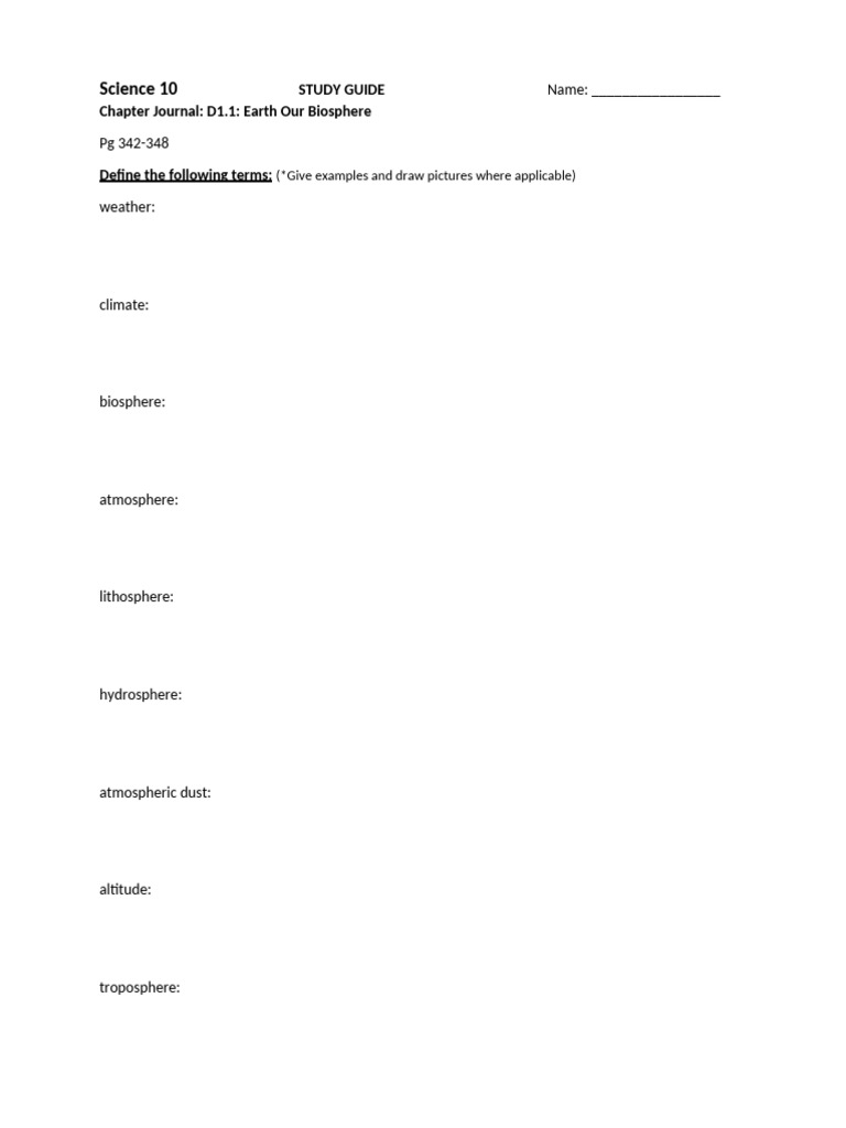 Earth Biosphere and Climate Study Guide | PDF | Atmosphere | Atmosphere ...