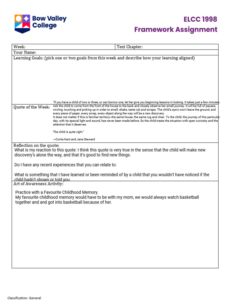 Practicum Assignment Framework Template | PDF | Psychological Concepts ...