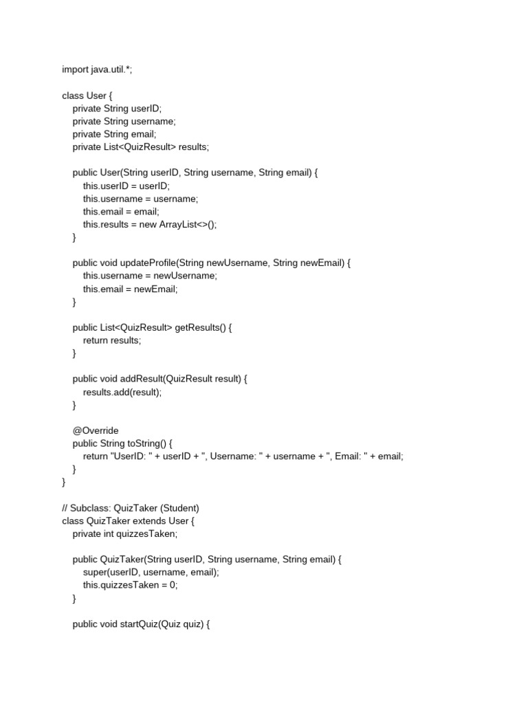 User Class | PDF