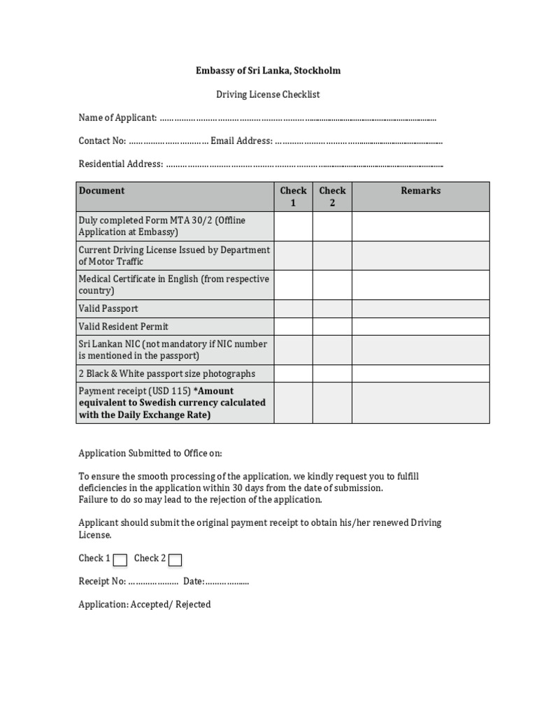 Driving-License-Checklist 240502 180105 | PDF