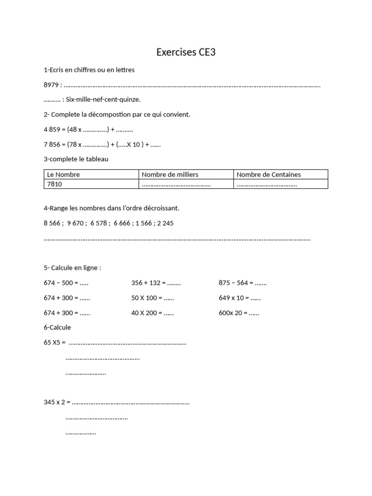 Excercices Math S1 | PDF