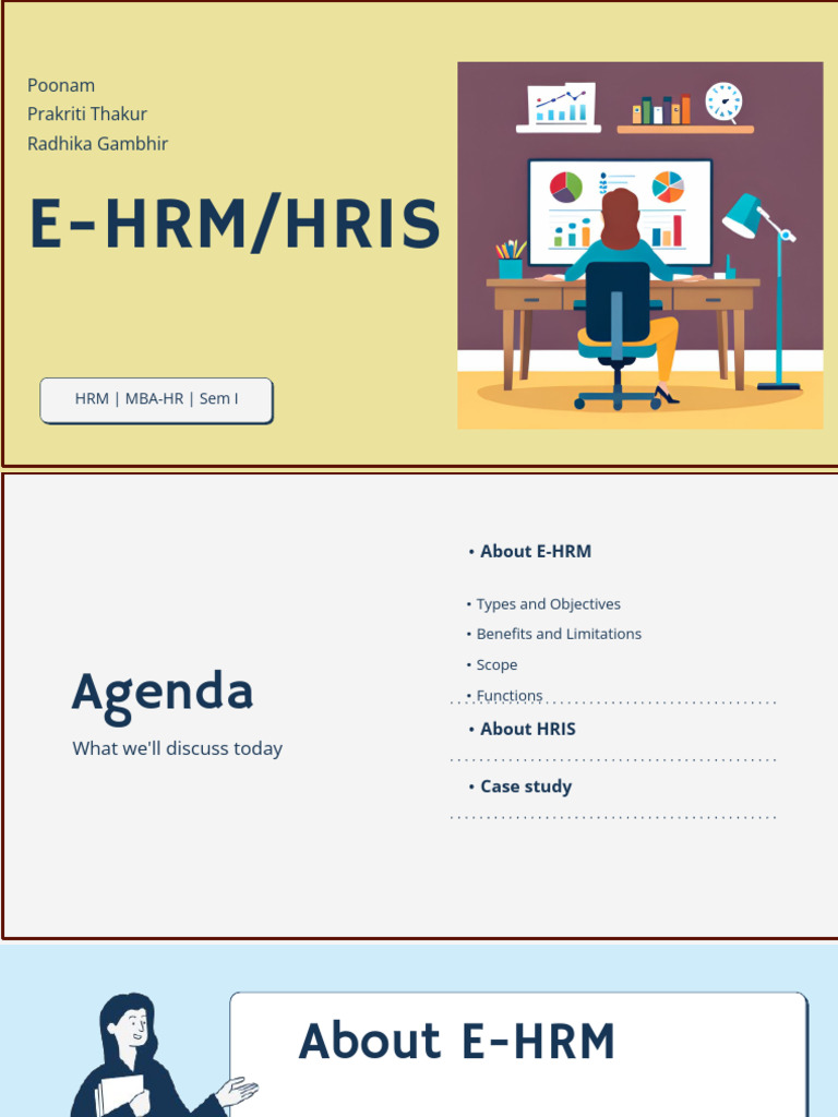 Prakriti,Radhika,Poonam- E-HRM _ HRIS | PDF | Human Resource Management | Information Technology