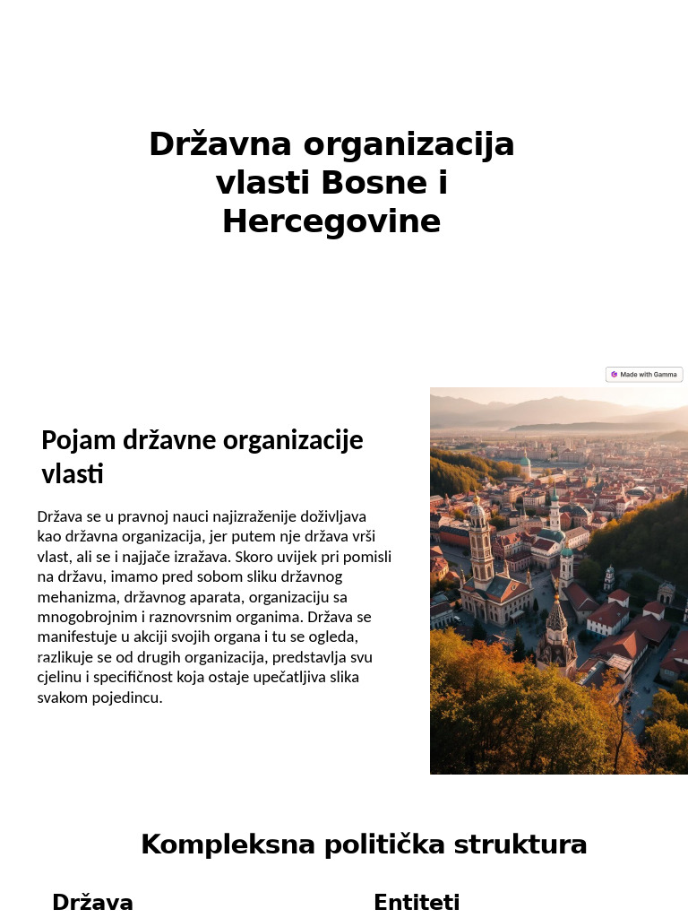 Drzavna Organizacija Vlasti Bosne I Hercegovine Adijata Šupac | PDF