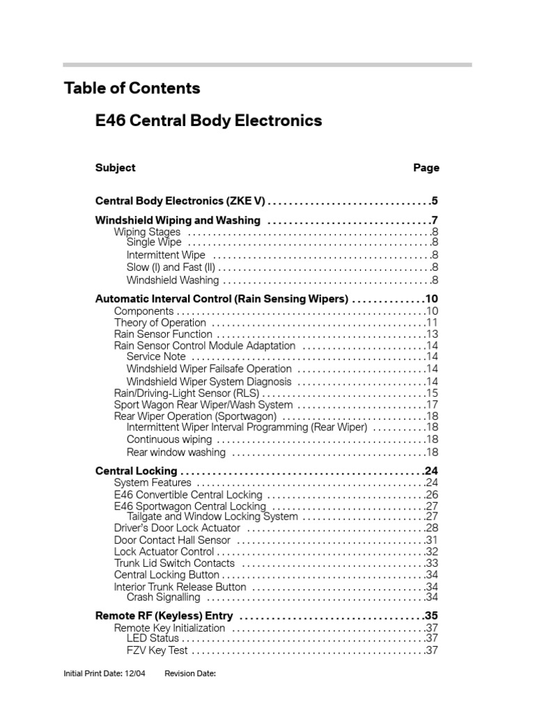 03e - E46 Central Body Electronics | PDF | Trunk (Car) | Switch