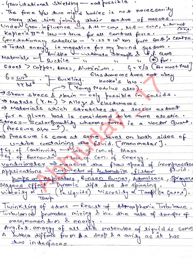 Class 11 Phy Ncert Imp Points | PDF