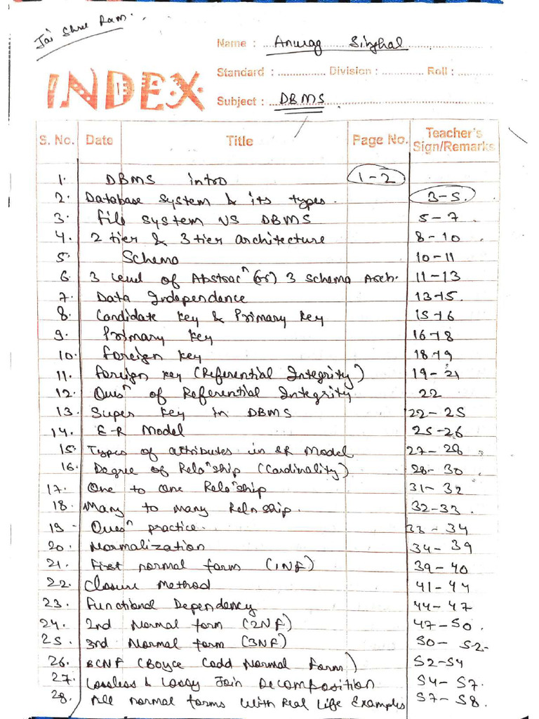 Gate Smashers DBMS Notes | PDF
