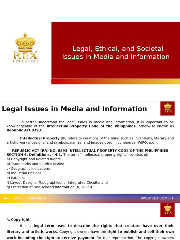 Legal, Ethical, and Societal Issues in Media and Information | PDF ...