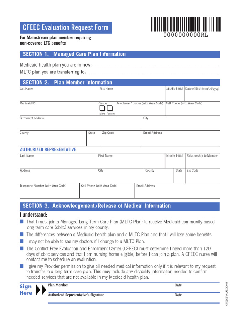 CFEEC-Form | PDF | Long Term Care | Medicaid