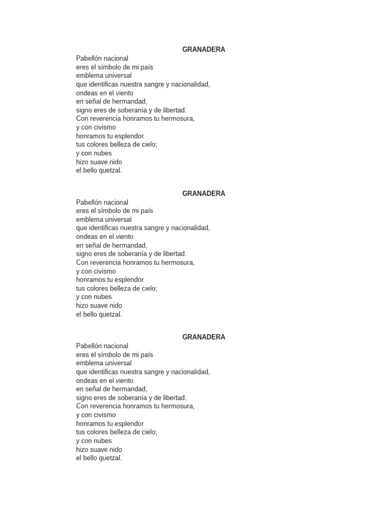 "Himno a la Granadera Nacional" | PDF