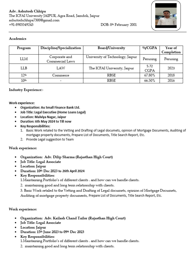Ashutosh Chhipa LLB | PDF