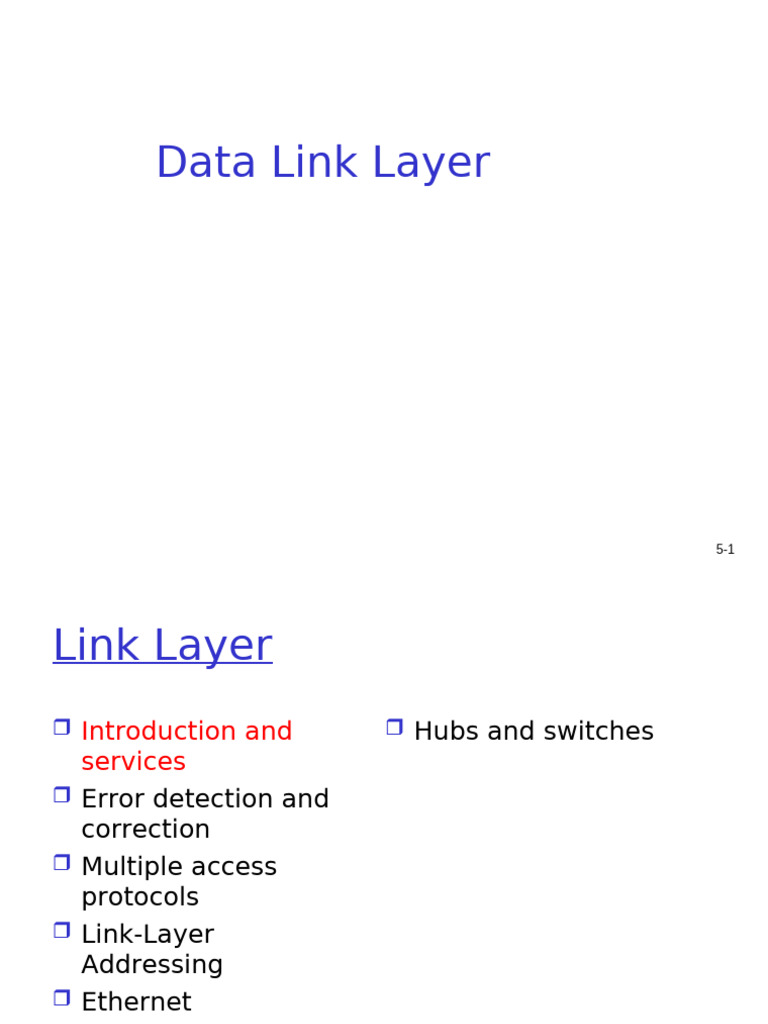 9_Data_Link_Layer | PDF | Internet Protocols | Channel Access Method