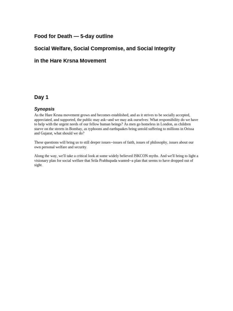 Jayadvaita Swami Food For Death Course Notes - For Distribution | PDF ...