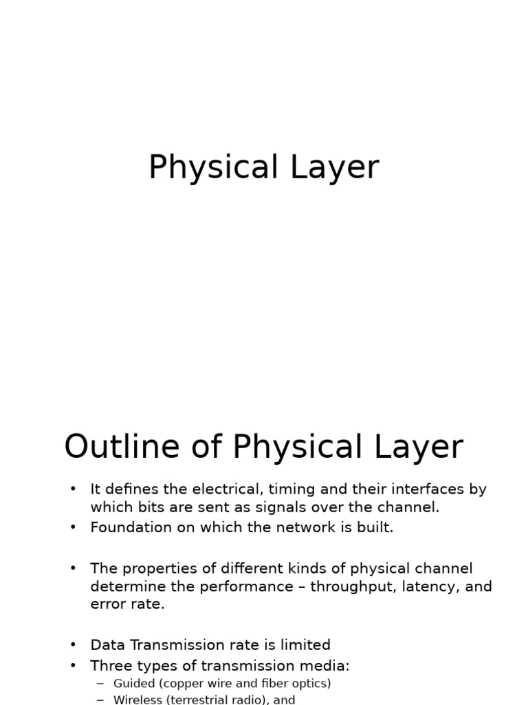 10 - Physical Layer - Fall2015 | PDF | Transmission Medium | Digital Subscriber Line