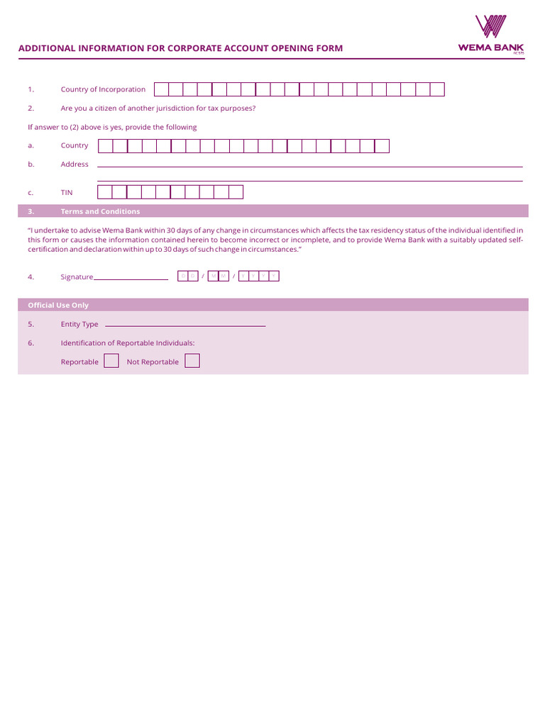 Additional Form Corporate | PDF