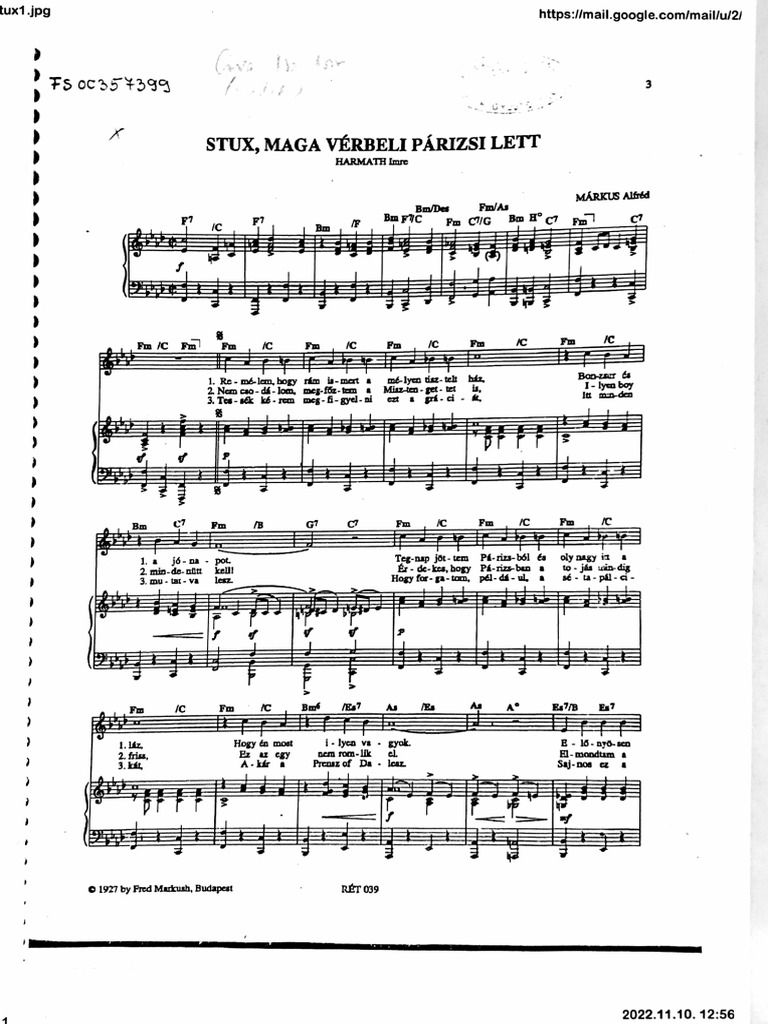 Harmath Imre - Stux Maga Vérbeli Párizsi Lett - Kotta | PDF