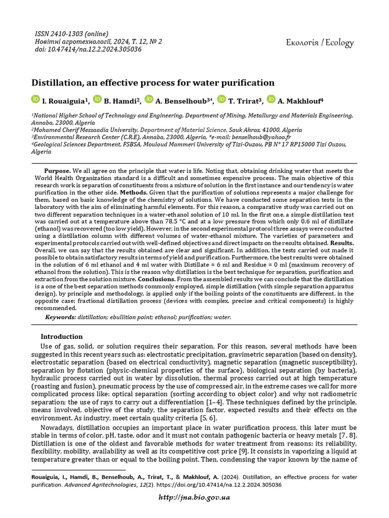 Effective Water Purification by Distillation | PDF | Distillation | Boiling