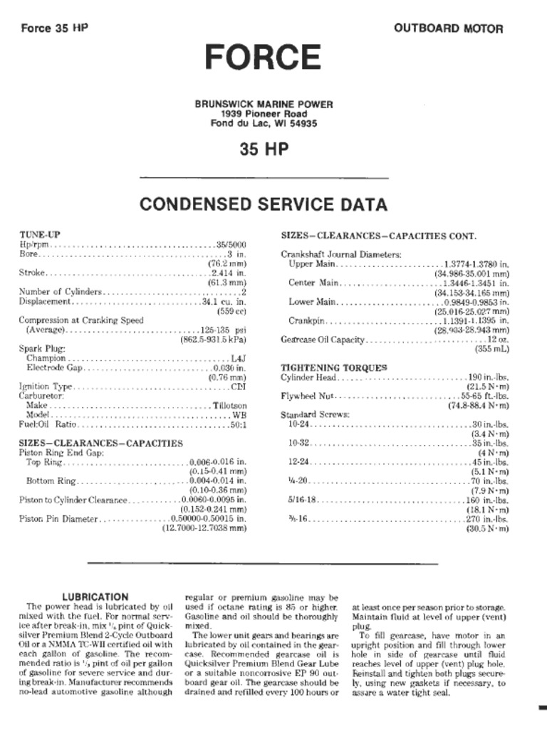 Force Outboard Part 3 | PDF