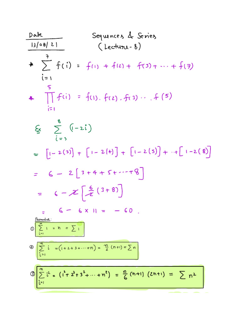 CMS S2 Sequences and Series Lecture-8 13-08-21 | PDF