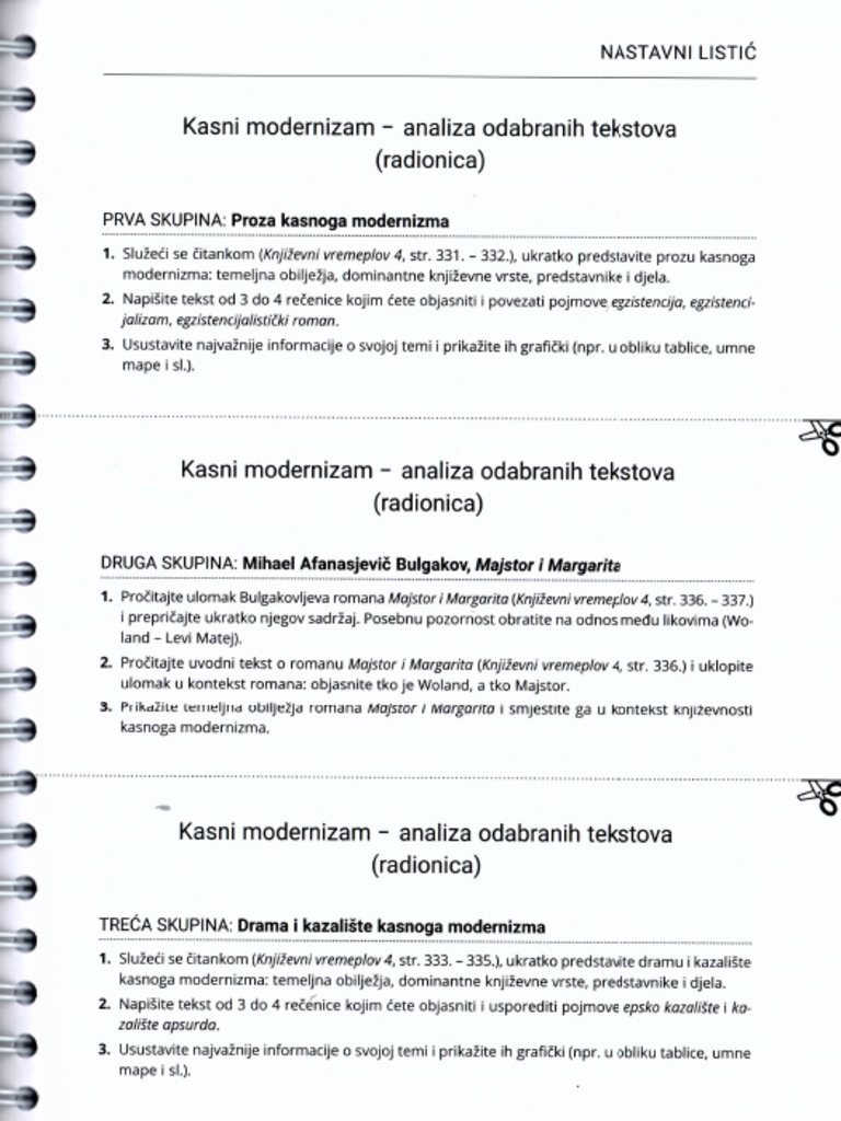 Listić Kasni Modernizam Skupine | PDF