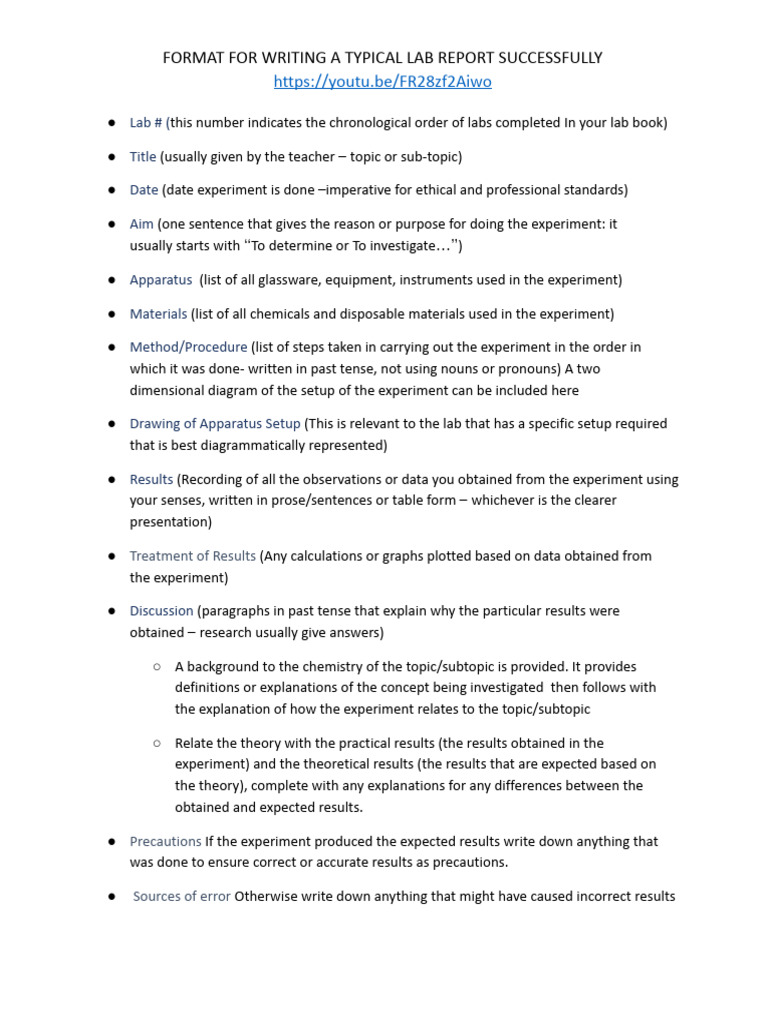 How To Write Up A Chemistry Lab For CSEC | PDF | Experiment | Accuracy ...