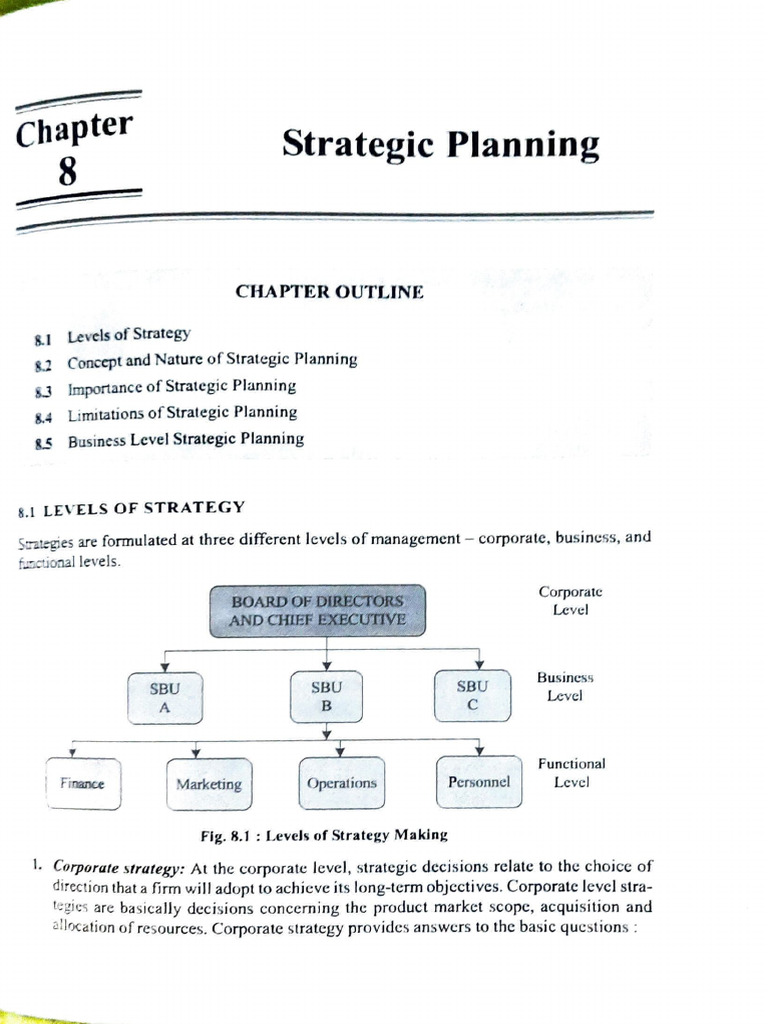 Ch-8 Strategic Planning | PDF | Strategic Management | Strategic Planning