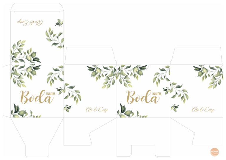 CAJA CUBO A3 BODA Canva | PDF