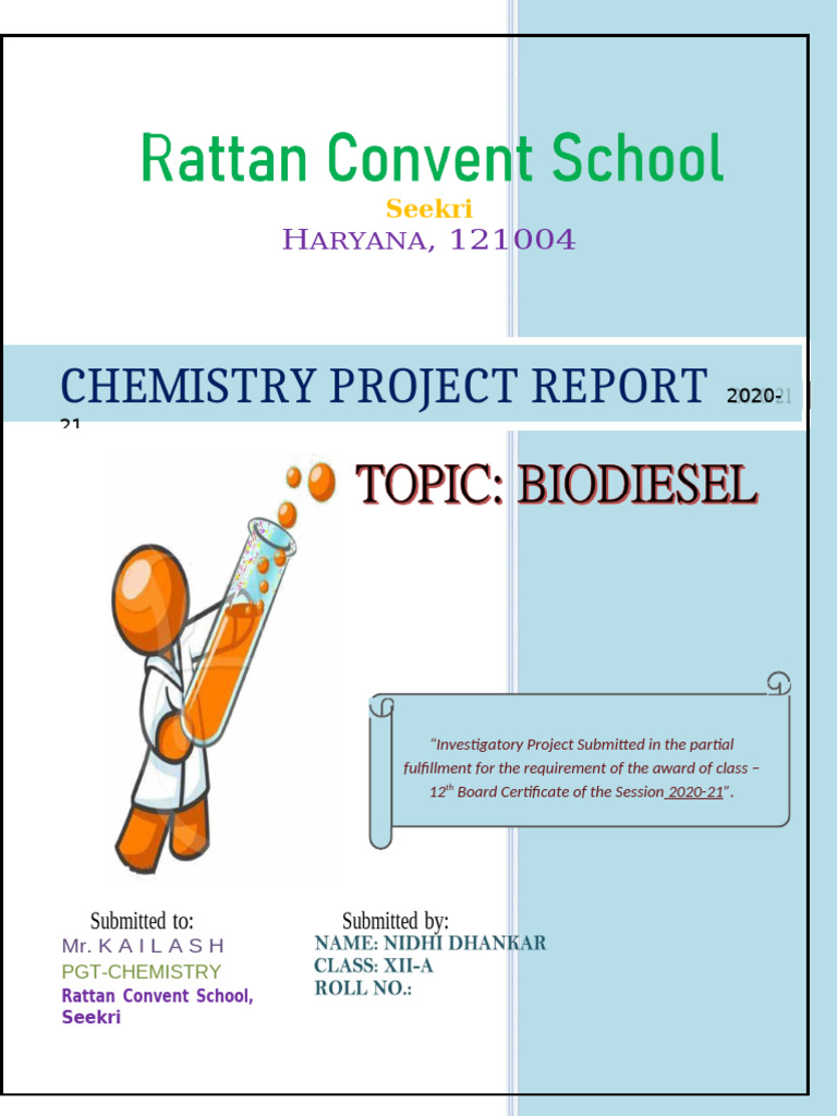 Class 12 Chemistry Project Report | PDF