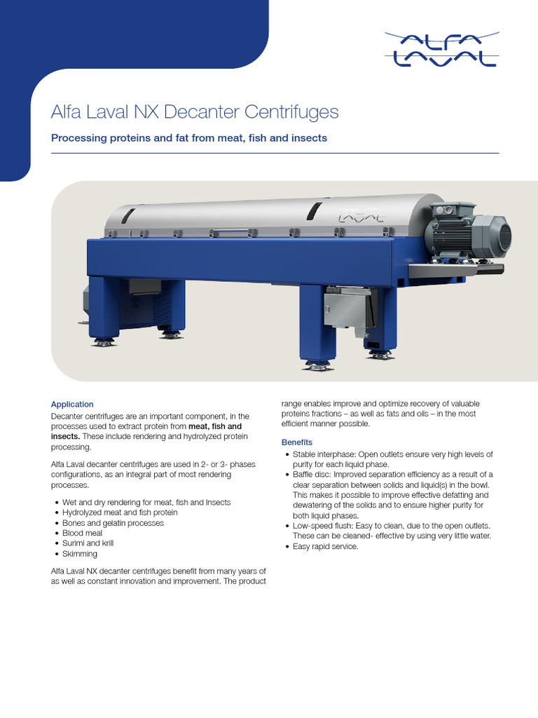 NX Decanter Centrifuges Product-Leaflet en | PDF | Mechanical Engineering