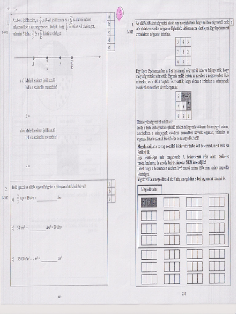 9 Feladatlap Matek. | PDF