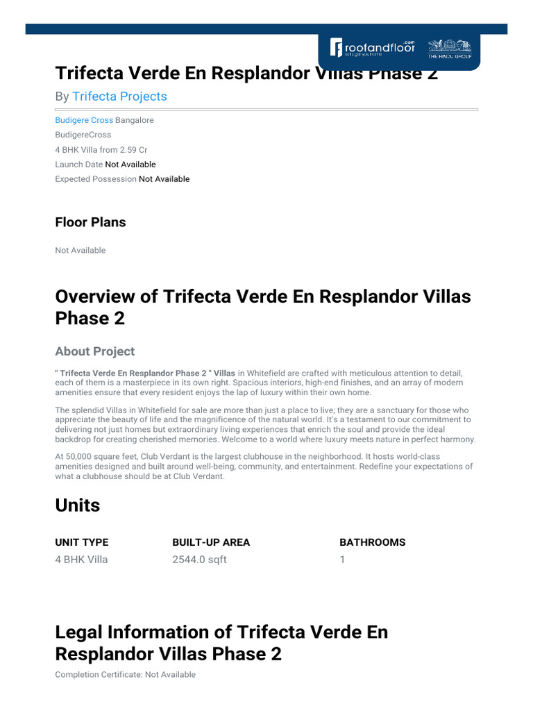 Trifecta Verde en Resplandor Villa Phase 2 Automated Brochure | PDF