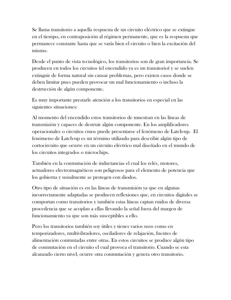 Fenomeno Transitorio | PDF