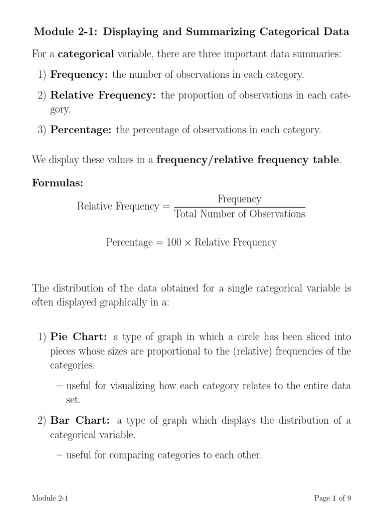 Module 2-1 | PDF | Categorical Variable | Pie Chart