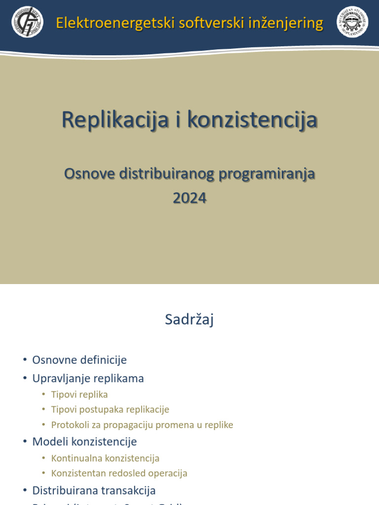 2024 007 ODP - Replikacija i konzistencija | PDF