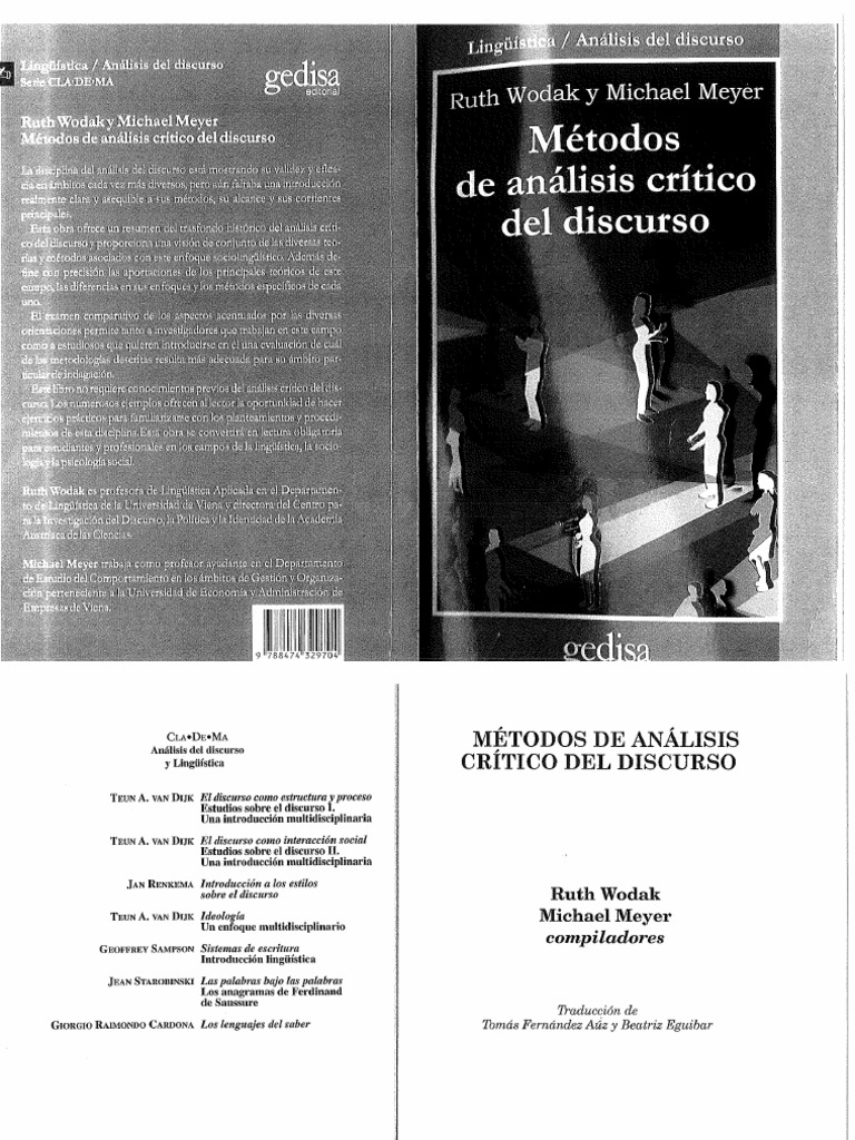 Wodak Ruth Meyer Michael Metodos de Analisis Critico Del Discurso | PDF