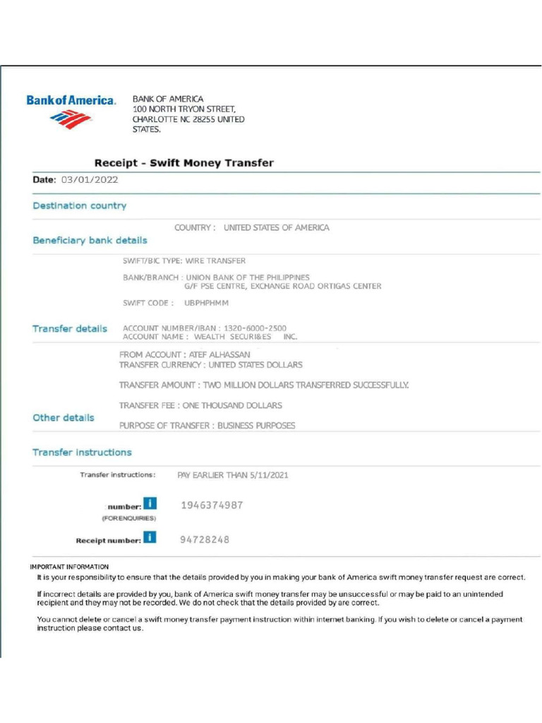 BANK OF AM (1) Transfer | PDF