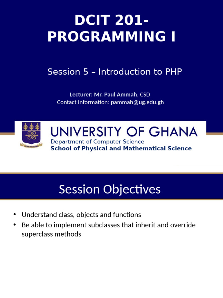 Session 5 Php Pdf Method Computer Programming Class Computer 3730