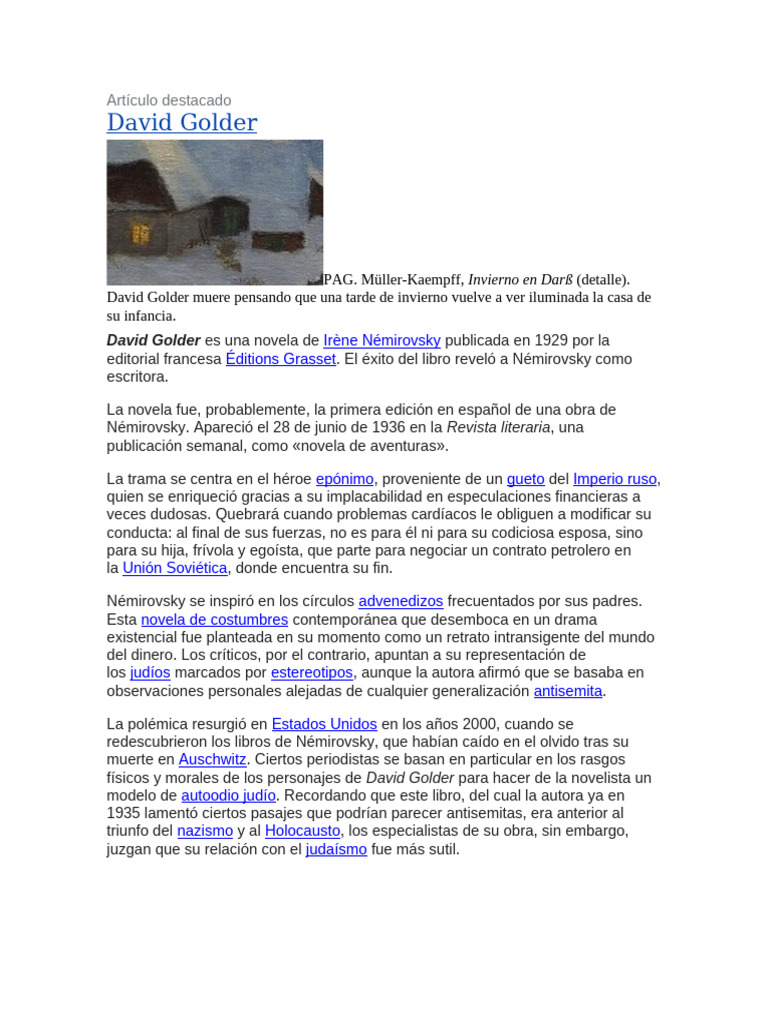 David Golder 1 | PDF