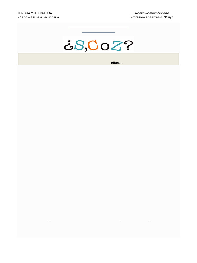 Ortografía.Uso de c s z | PDF | Mecánica del lenguaje | Relaciones ...