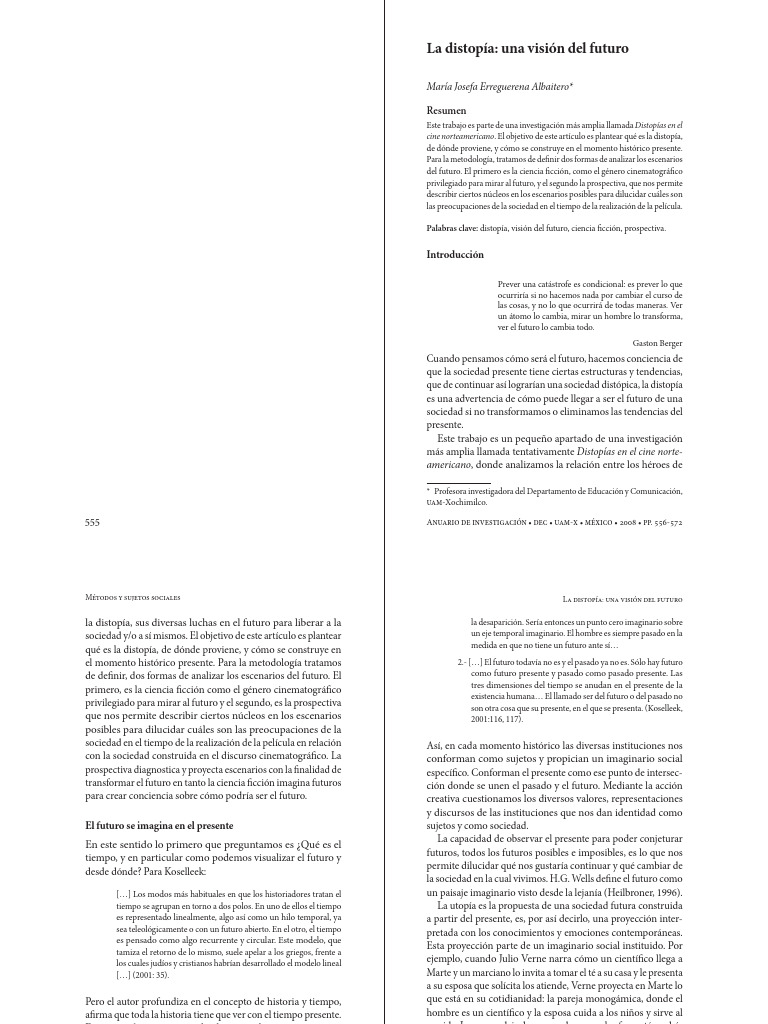 La Distopia Una Vision Del Futuro | PDF | Distopía | utopía